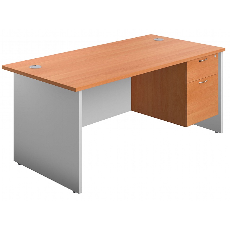 Panel Plus Rectangular Office Desks with Single Fixed Drawers from our Rectangular Desks range.