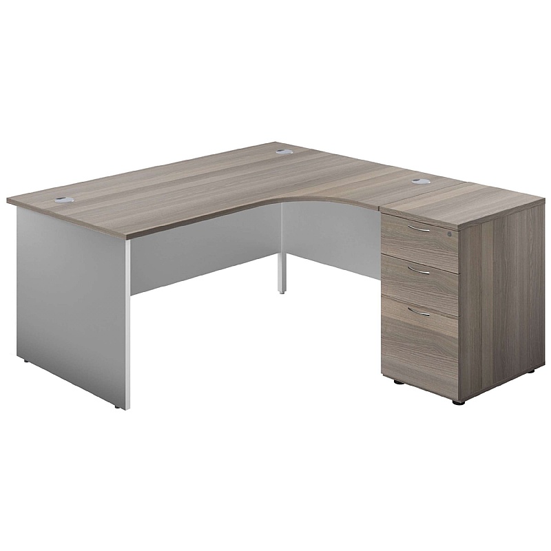 Panel Plus Ergonomic Radial Office Desks with Desk End Drawers from our ...