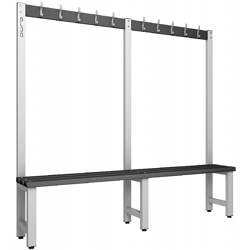Pure Single Sided Changing and Cloakroom Bench Seats with Hooks from ...