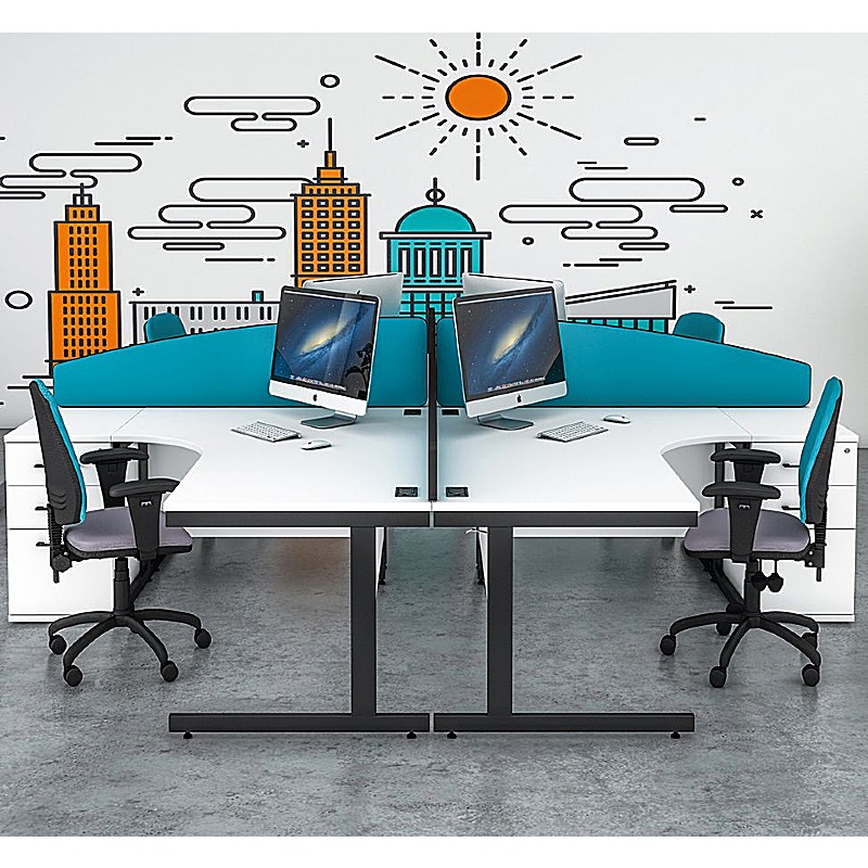 Cogent Ergonomic Radial Combination Office Desks from our Ergonomic ...