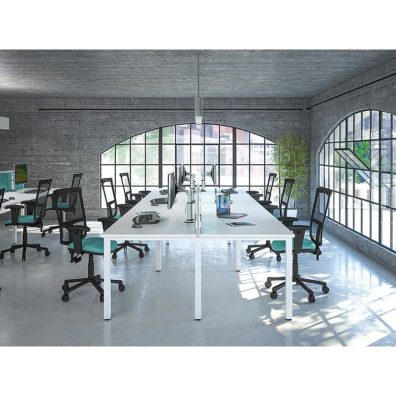 Analog 4 Person Rectangular Back to Back Bench Desks from our Bench ...