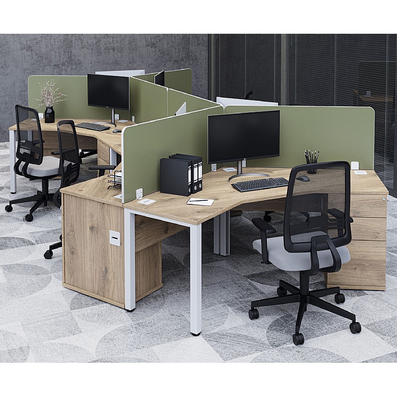 Analog Duo 120 Degree Segment Office Desks with Pedestal from our ...