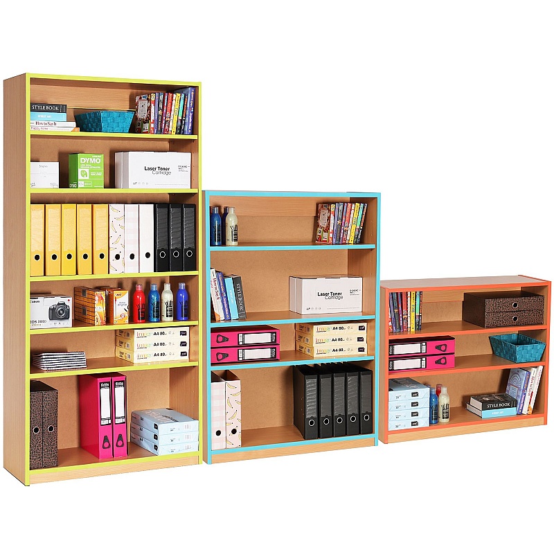 Coloured Edge School Bookcases from our Library Storage / Bookcases range.