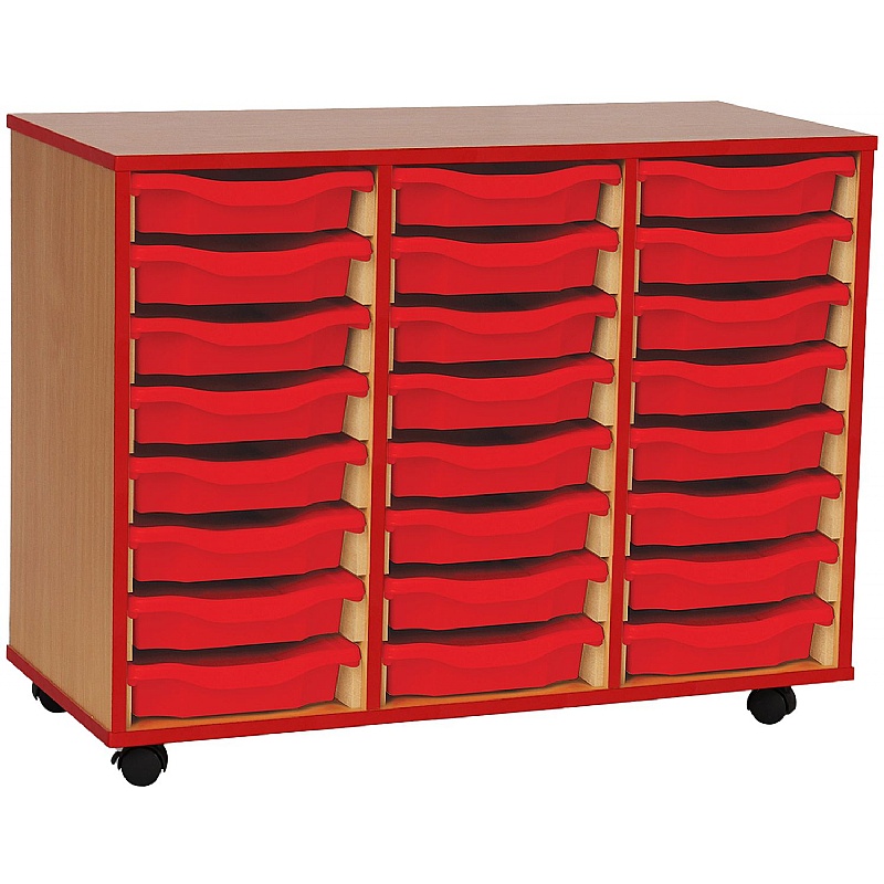 Coloured Edge Mobile 24 Tray Single Storage from our Tray Storage Units ...
