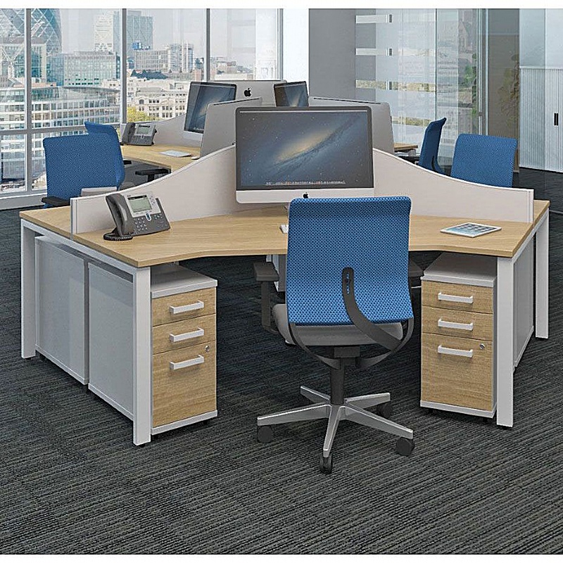 Apex 3 Person Cluster Goalpost Bench Desks from our Bench Desks range.