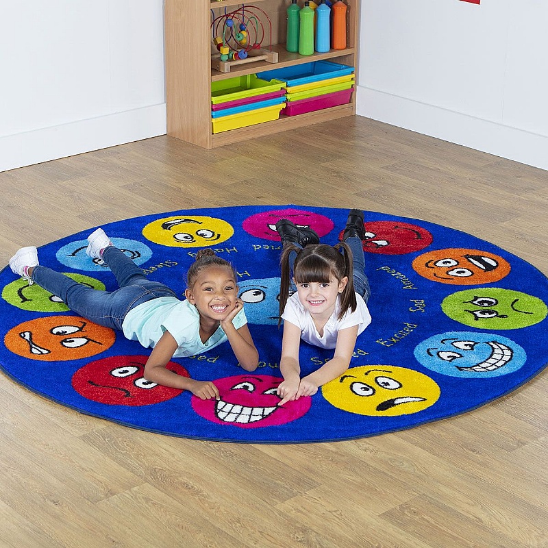 Emotions Interactive Round Carpet from our School Carpets, Mats & Rugs ...