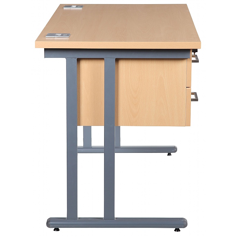Horizon Deluxe Compact Rectangular Cantilever Office Desks With Single ...