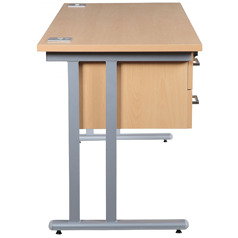 Horizon Deluxe Compact Rectangular Cantilever Office Desks With Double ...