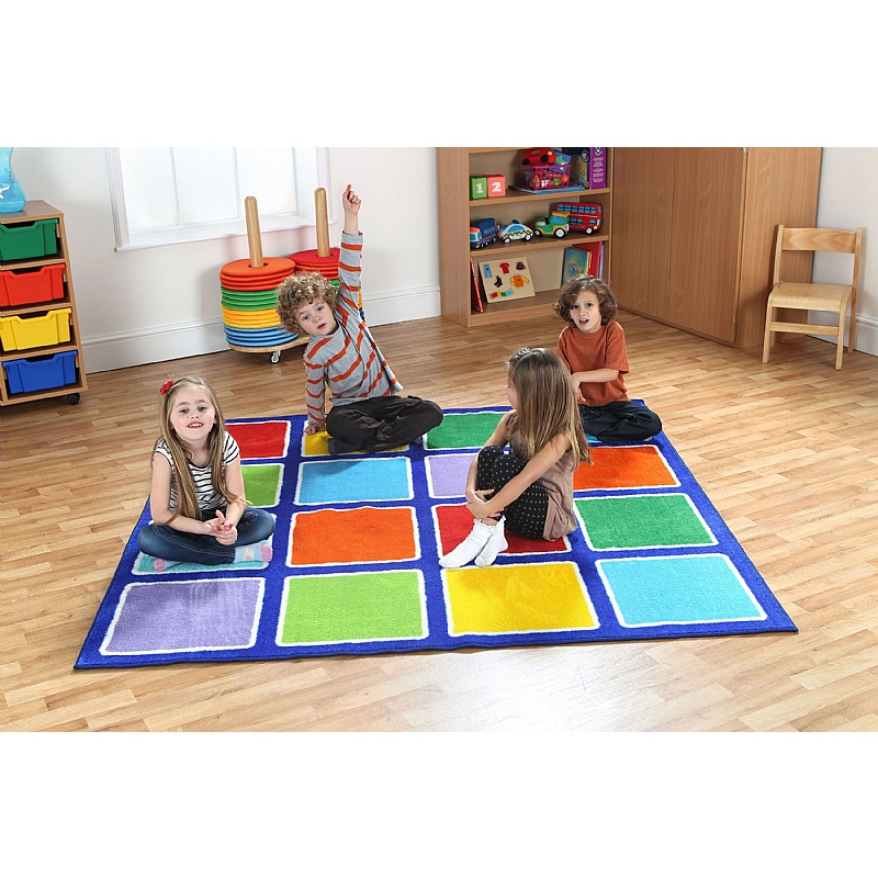 Rainbow Square Placement Carpet from our School Carpets, Mats & Rugs range.
