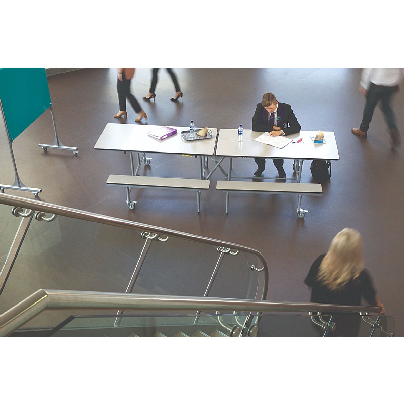 12 Seat Rectangular Mobile Folding School Dining Benches from our ...