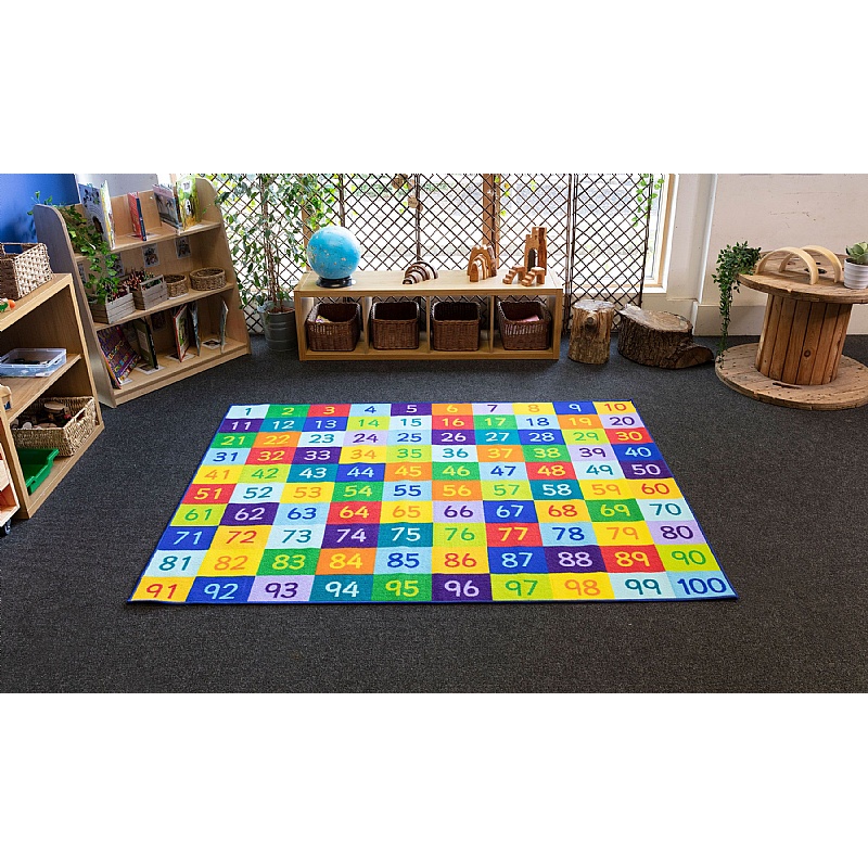 Rainbow 1-100 Numbers Carpet from our School Carpets, Mats & Rugs range.