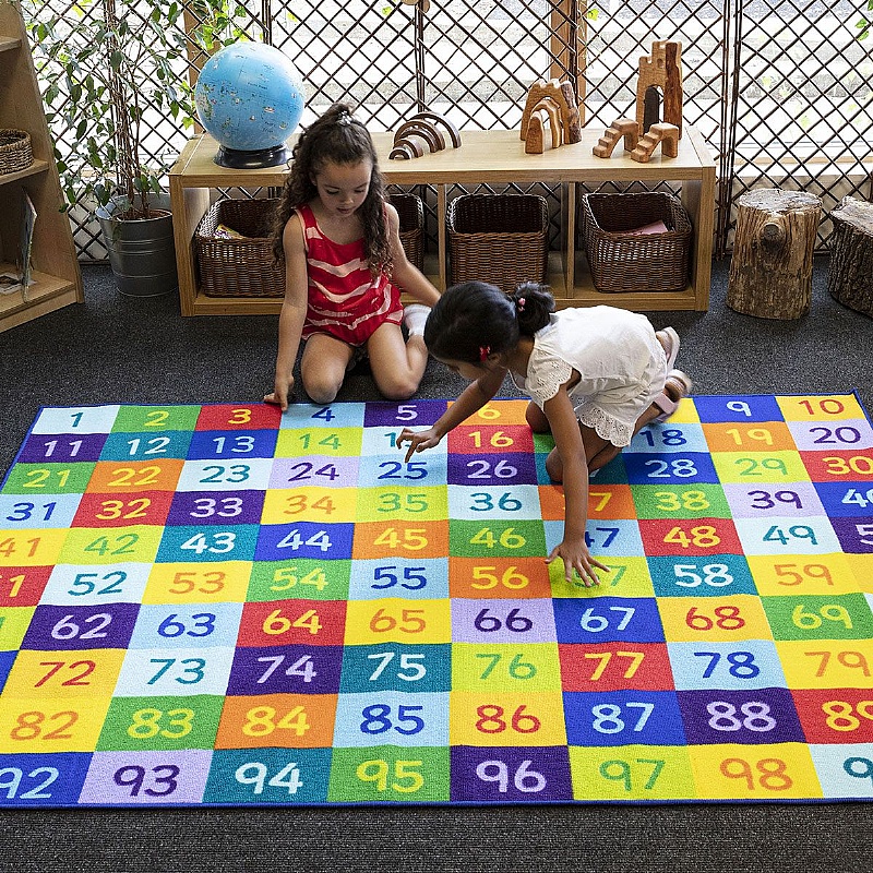 Rainbow 1-100 Numbers Carpet from our School Carpets, Mats & Rugs range.