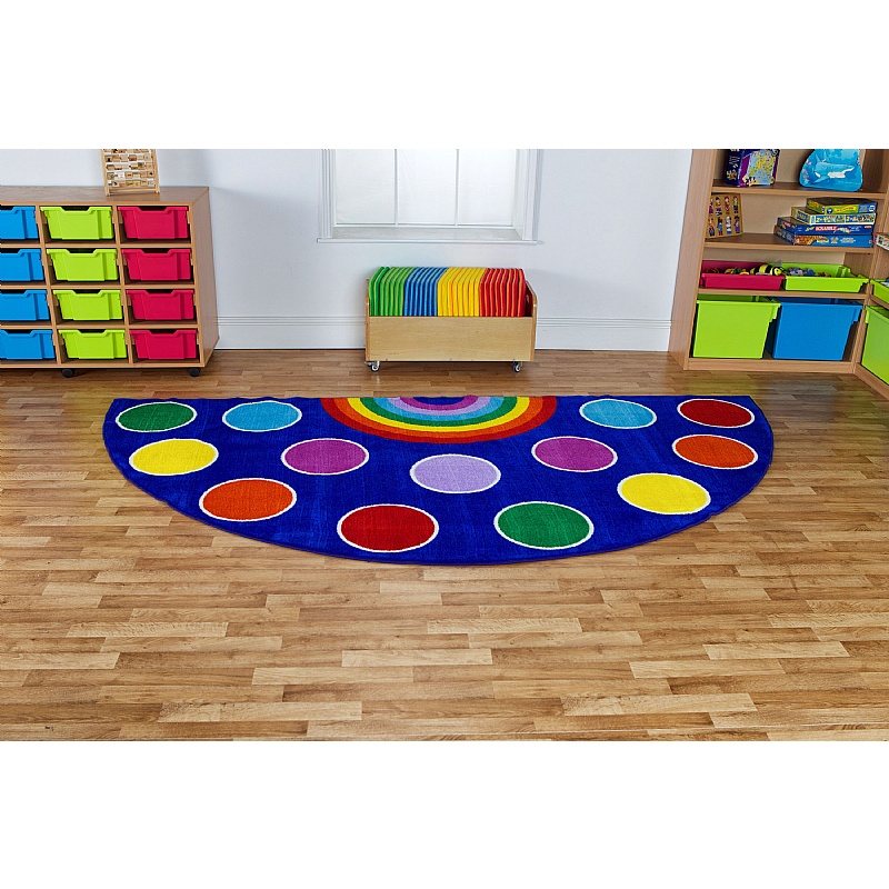 Rainbow Semi-Circle Placement Carpet from our School Carpets, Mats ...
