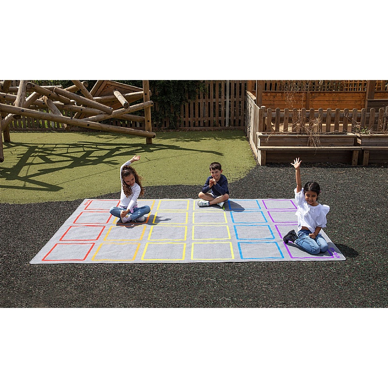 Essentials Rainbow Squares Placement Carpet from our School Carpets ...