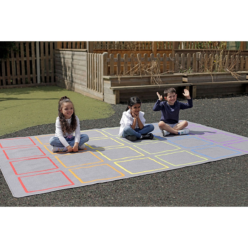 Essentials Rainbow Squares Placement Carpet from our School Carpets ...