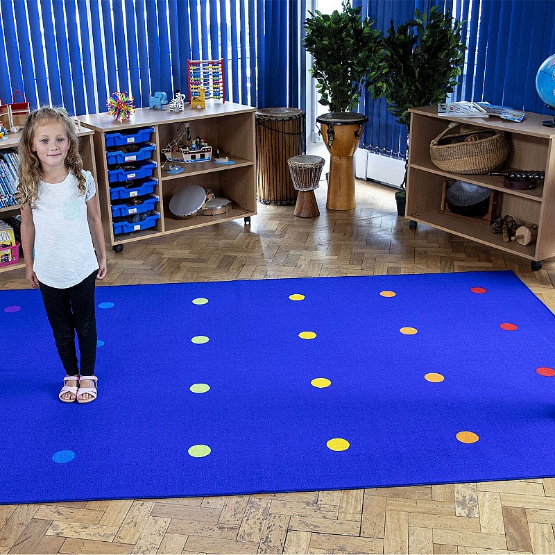 Essentials Rainbow Spots Placement Carpet from our School Carpets, Mats ...