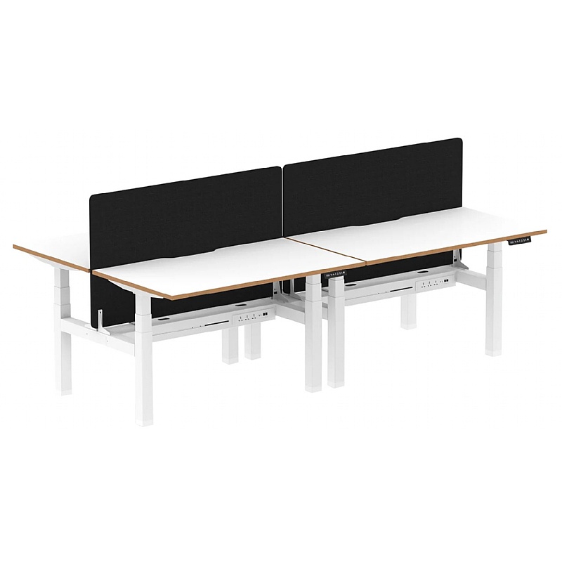 Oslo Electric Height Adjustable 4 Person Rectangular Back to Back Desks ...