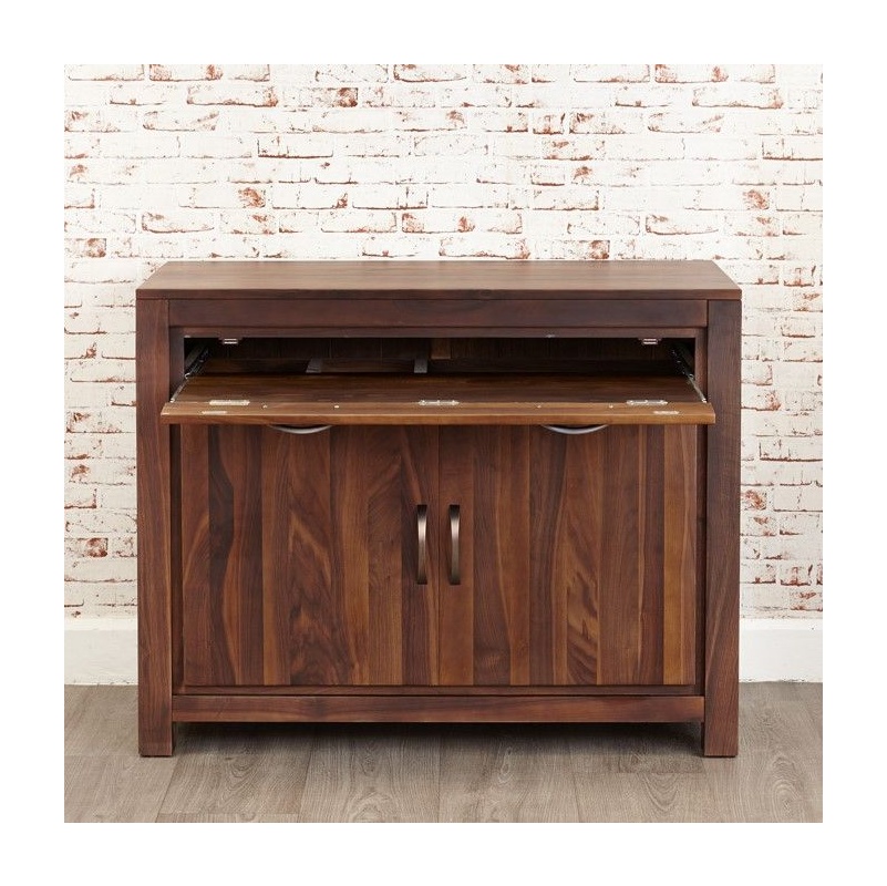 Mayan Walnut Solid Wood Hidden Home Office Desk from our Home Computer ...