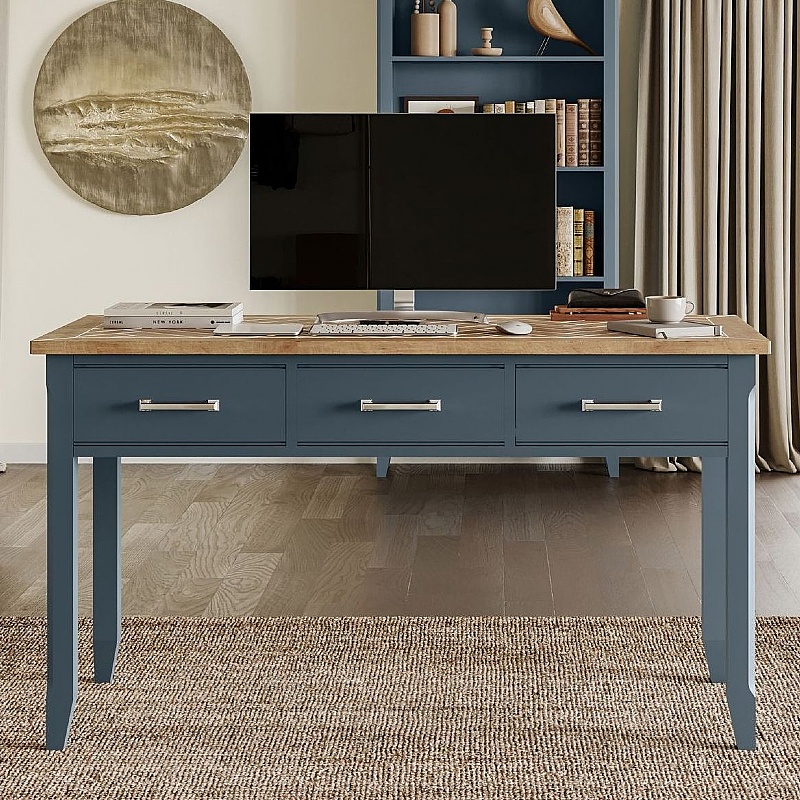 Signature Blue Solid Wood Classic Home Office Desk from our Home ...