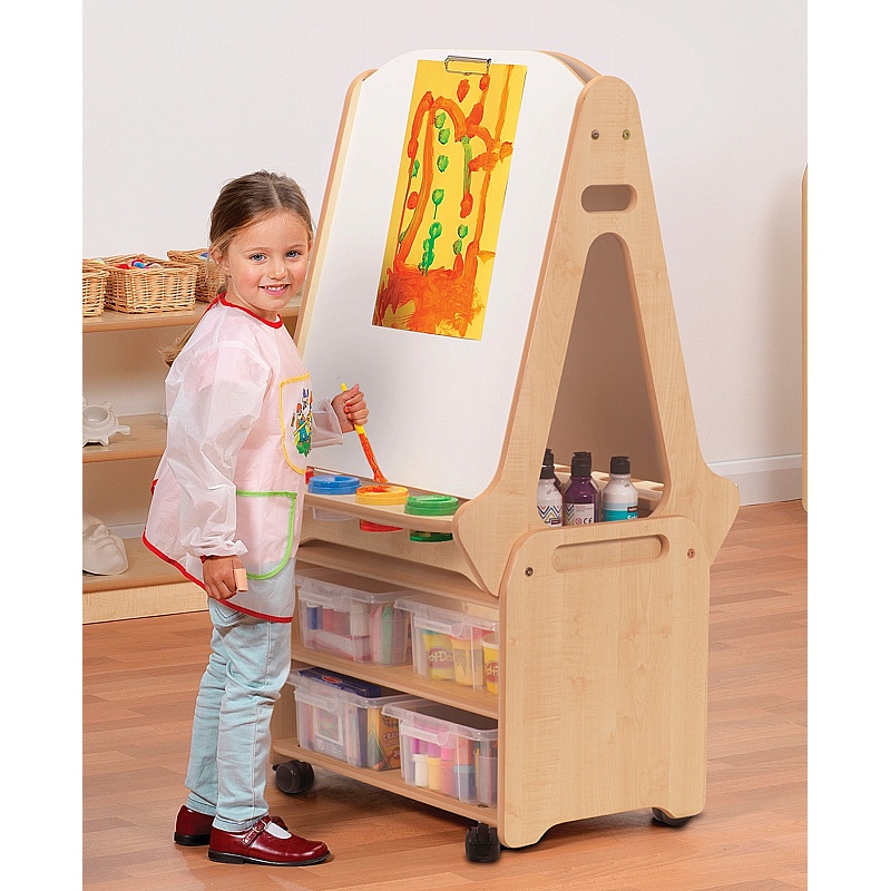 Expressive Arts and Design Zone Mobile Double Sided Easel with Storage ...