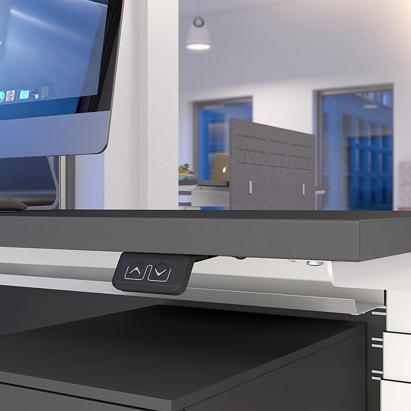 Progress Plus Electric Height Adjustable 2 Person Rectangular Back to Back Desks from our Sit ...