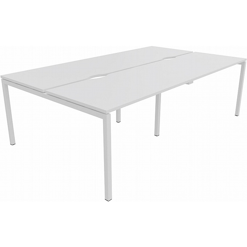 Linux II 4 Person Rectangular Back to Back Bench Desks from our Bench ...