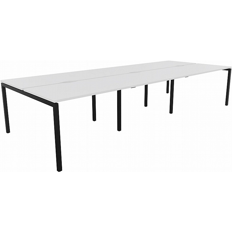 Linux II 6 Person Rectangular Back to Back Bench Desks from our Bench ...