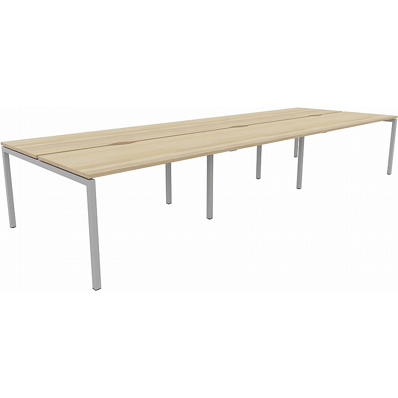 Linux II 6 Person Rectangular Back to Back Bench Desks from our Bench ...