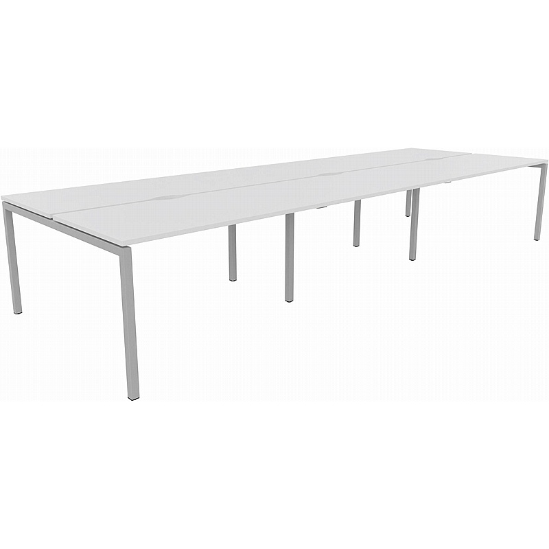 Linux II 6 Person Rectangular Back to Back Bench Desks from our Bench ...