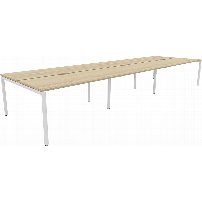 Linux II 6 Person Rectangular Back to Back Bench Desks from our Bench ...