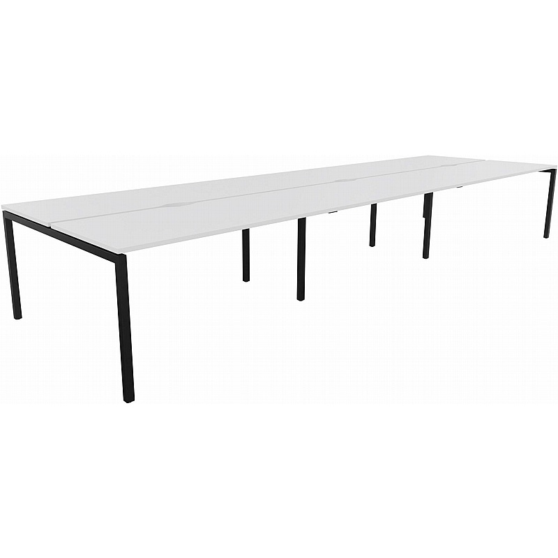 Linux II 6 Person Rectangular Back to Back Bench Desks from our Bench ...