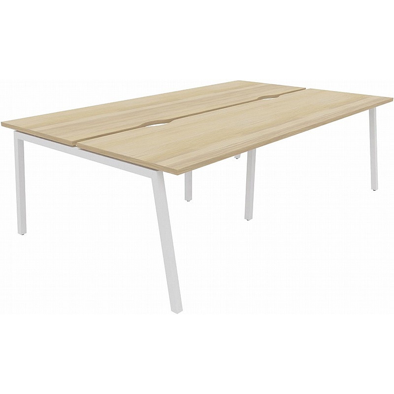 Linux II 4 Person A-Frame Rectangular Back to Back Bench Desks from our ...