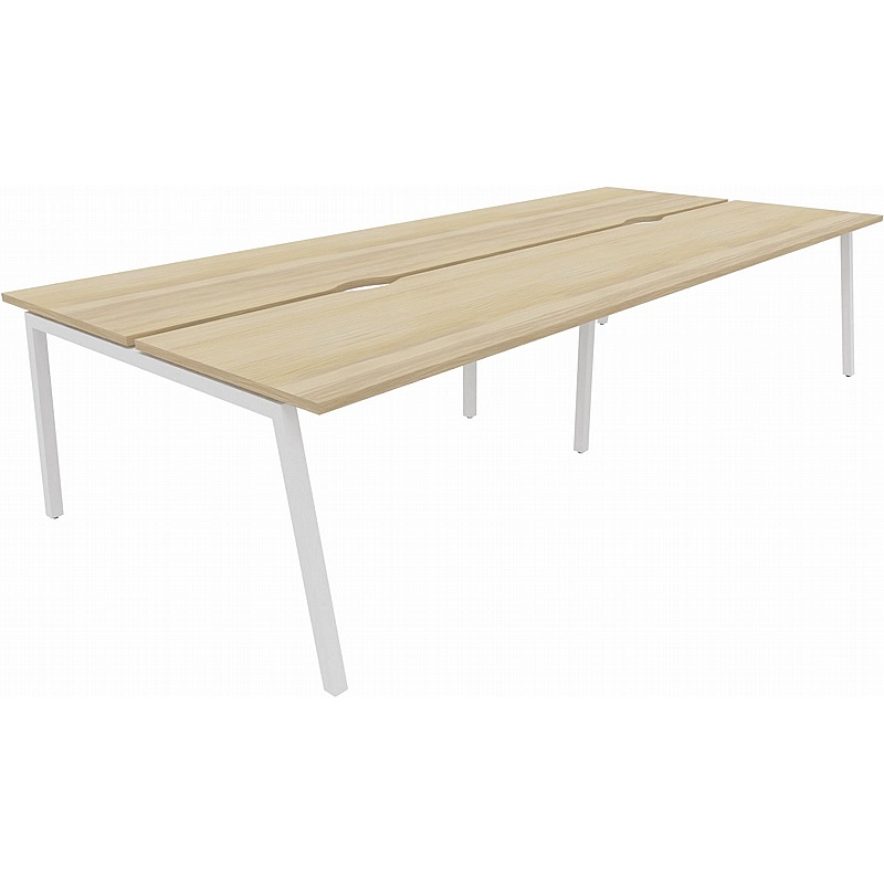 Linux II 4 Person A-Frame Rectangular Back to Back Bench Desks from our ...