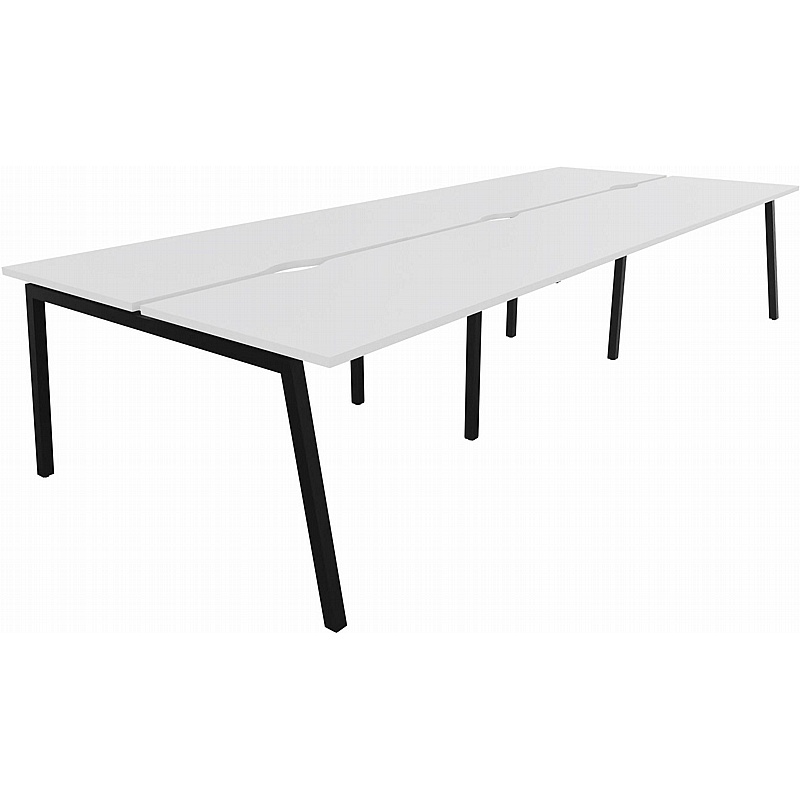 Linux II 6 Person A-Frame Rectangular Back to Back Bench Desks from our ...