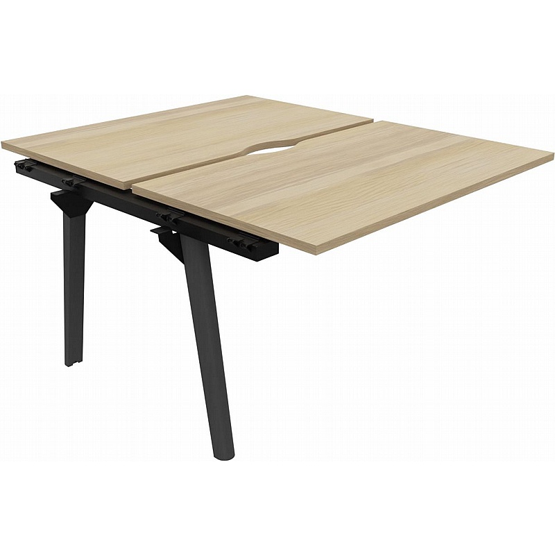 Linux II Scandi A-Frame Rectangular Back to Back Bench Extension Desks ...