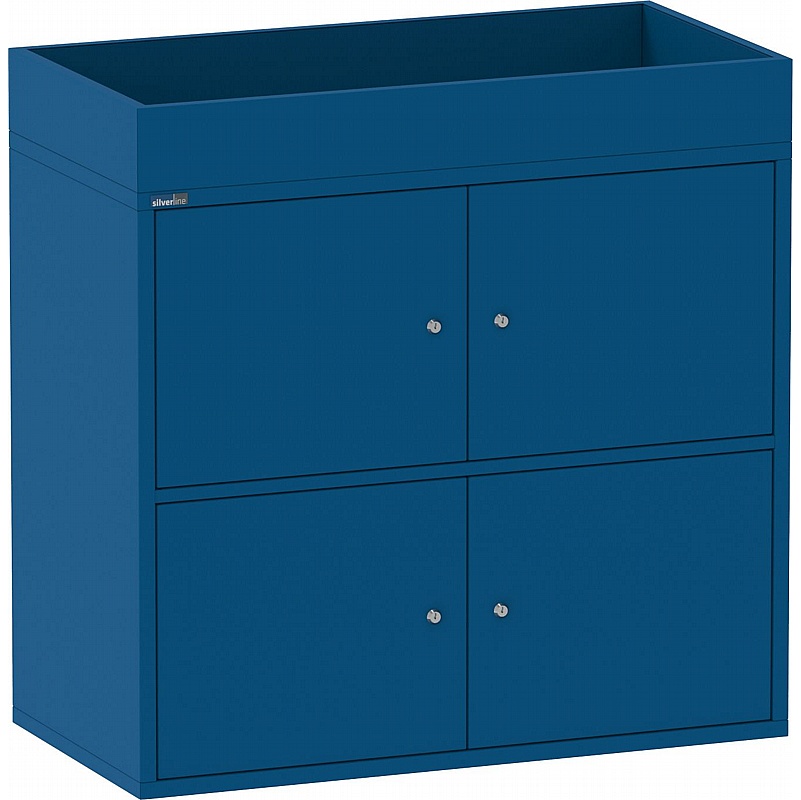 Silverline M:Line 4 Person Metal Personal Lockers with Planter from our ...