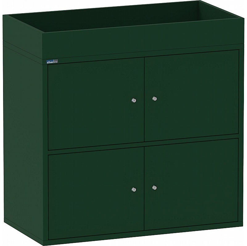 Silverline M:Line 4 Person Metal Personal Lockers with Planter from our ...