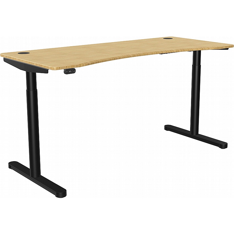 SmartLine Flow Bamboo Curve Sit Stand Office Desks from our Sit-Stand ...