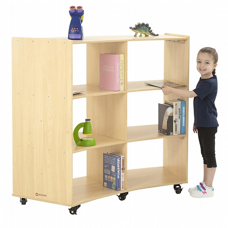 Bright Beginnings Mobile 3 Shelf Curved Bookcases from our Library Storage / Bookcases range.