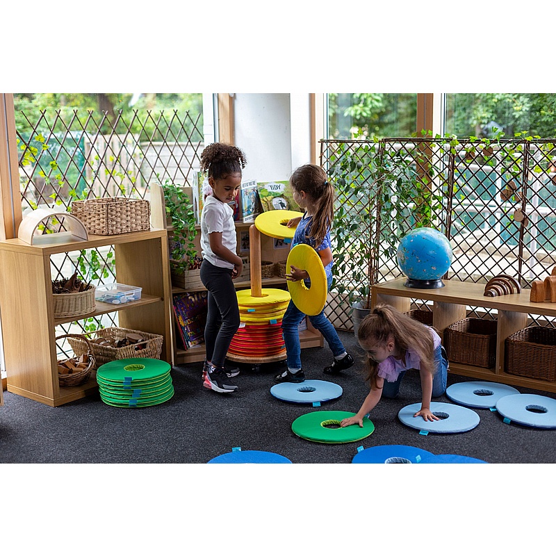 Rainbow Circular Mats & Donut Trolley from our School Carpets, Mats ...