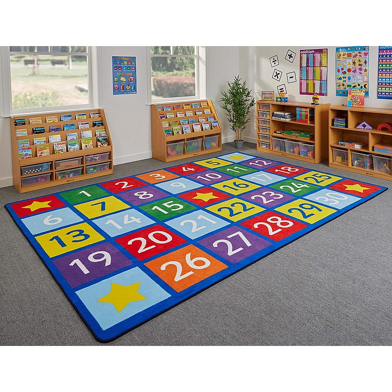 Large Numbers Rectangular Placement Carpet from our School Carpets ...