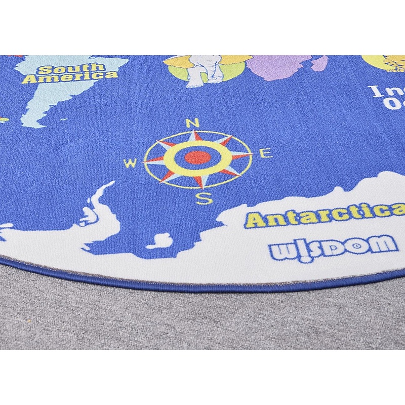 World Map Round Learning Carpet from our School Carpets, Mats & Rugs range.