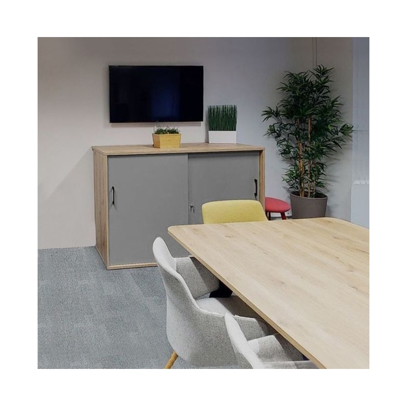 Unified Duo Midi Sliding Door Credenza Storage Unit from our Office ...