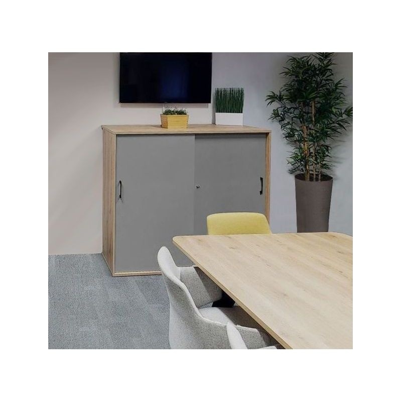 Unified Duo Tall Sliding Door Credenza Storage Unit from our Office ...