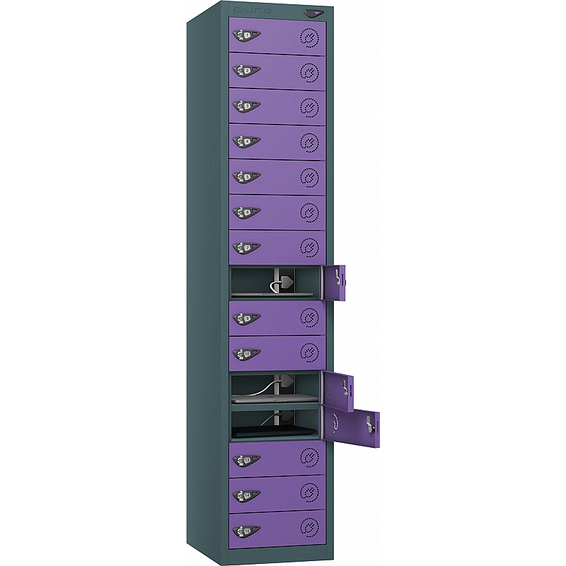 Pure Power 15 Compartment Laptop and Tablet Charging Lockers with Hasp ...
