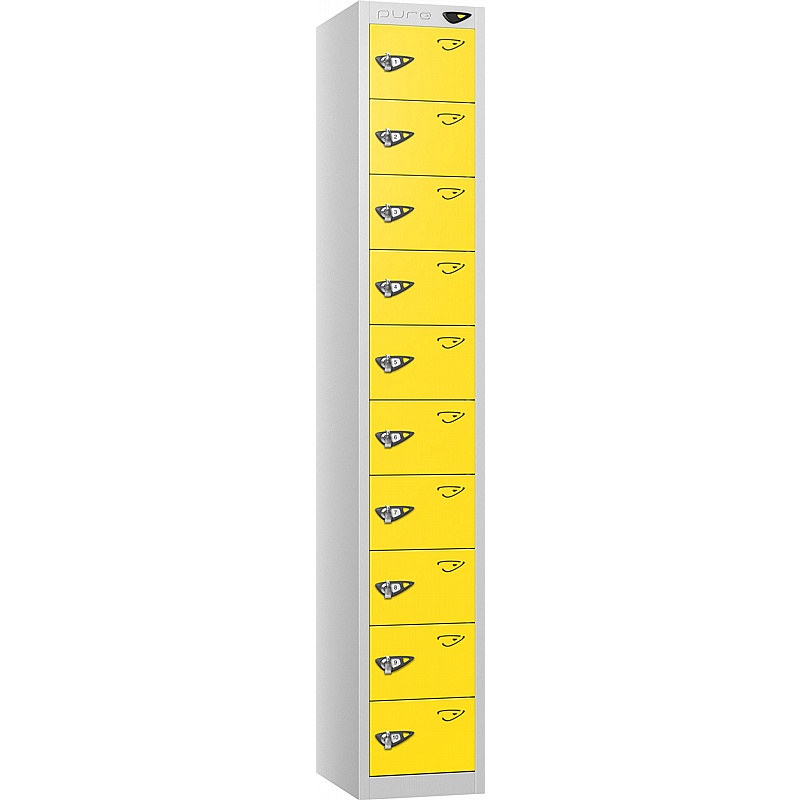 Pure Antibacterial 10 Compartment Personal Effects Lockers with Hasp ...