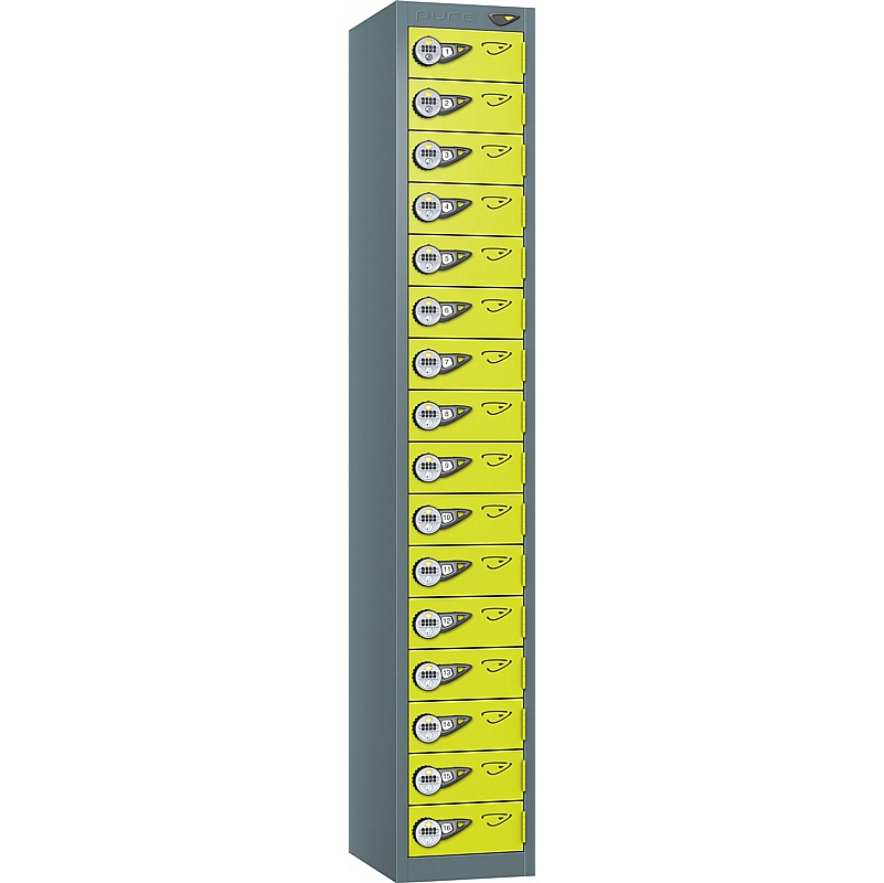 Pure Antibacterial 16 Compartment Personal Effects Lockers with Manual ...