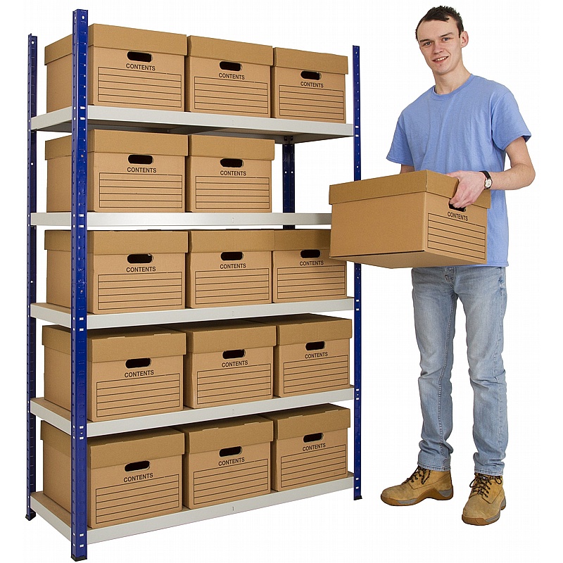 Clicka 265kg Archiving Storage Shelving Bay with Archiving Boxes from our Shelving range.