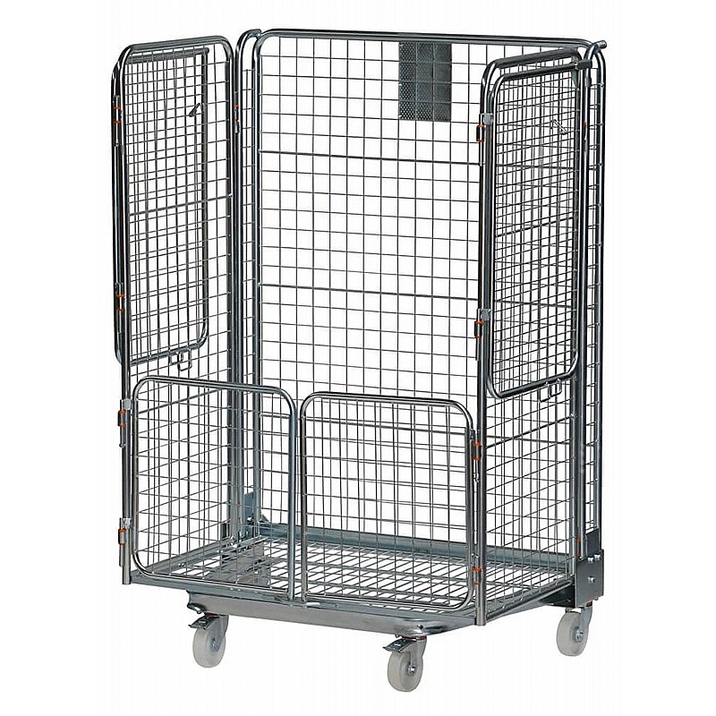 Cavea Jumbo 4 Sided Nestable Roll Pallet Cages with Mesh Infill Frame ...