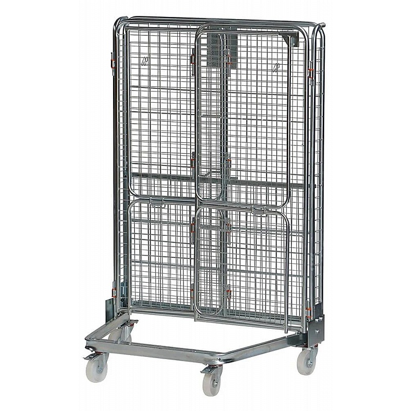 Cavea Jumbo 4 Sided Nestable Roll Pallet Cages with Mesh Infill Frame ...